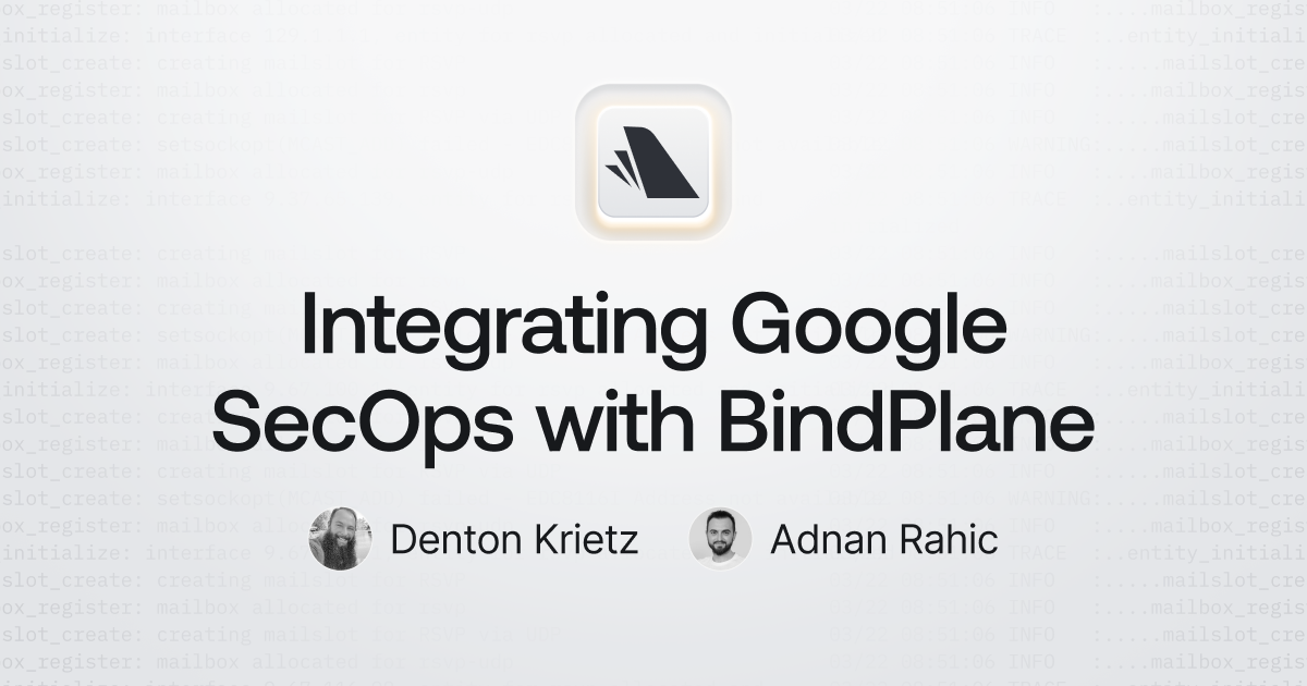 Bindplane Workshop | Integrating Google SecOps with Bindplane
